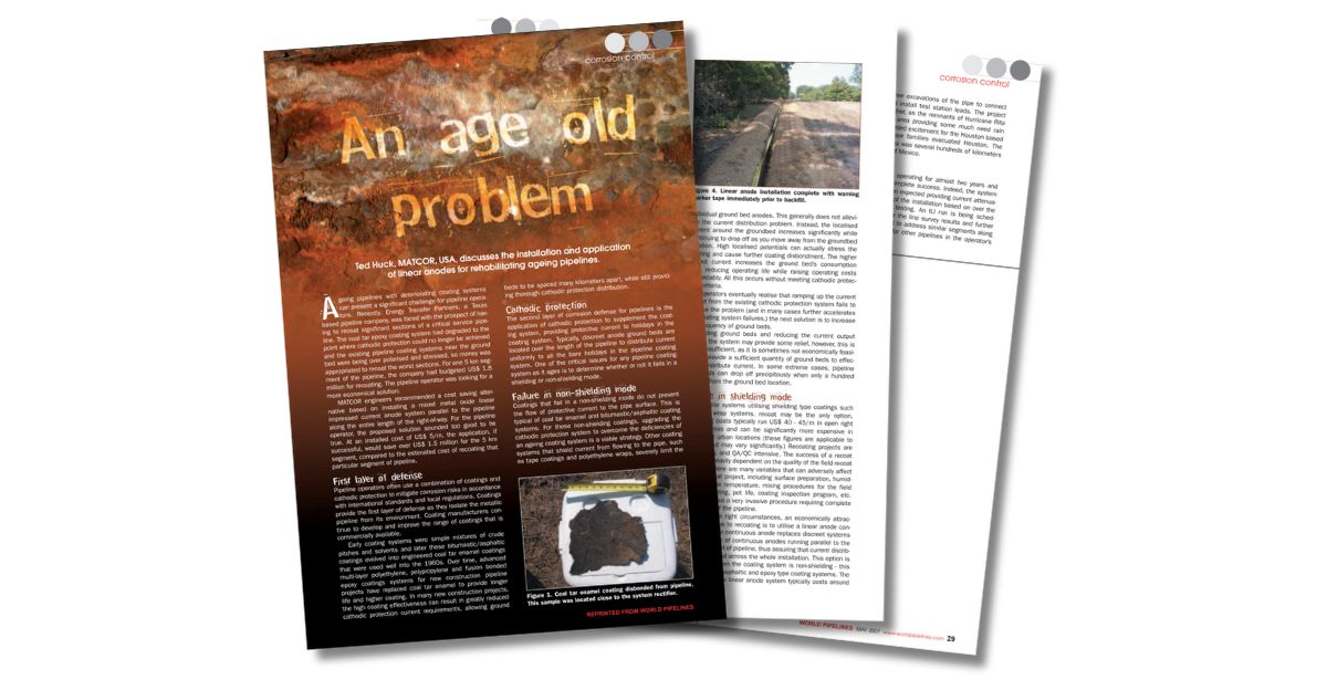 An Age-Old Problem: Addressing Aging Pipeline Coating Threats - Matcor, Inc.